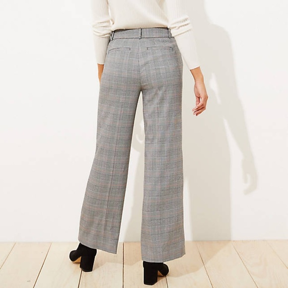 LOFT | Pants & Jumpsuits | Nwt Loft Plaid High Waist Wide Leg Pants ...